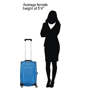 Travelpro Maxlite 5 Softside Expandable Luggage with 4 Spinner Wheels, Lightweight Suitcase, Men and Women, Azure Blue, Carry-On 21-Inch