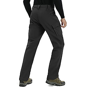 TACVASEN Men's Snow Ski Pants Insulated Thermal Warm Water Resistant Pants with Fleece Lined Utility Pockets Pants Mens Millitary Airsoft Army Pants