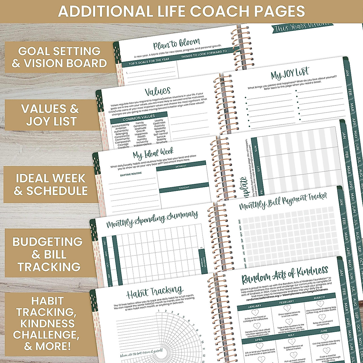 bloom daily planners 2024 Calendar Year Day Planner (January 2024 - December 2024) - 5.5” x 8.25” - Weekly/Monthly Agenda Organizer Book with Stickers & Bookmark - Make Today Count