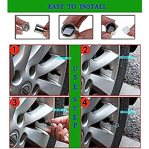 YUERWOVER 4 Pack LED Bike Wheel Lights Car Tire Valve Stems Caps Bicycle Motorcycle Waterproof Tyre Spoke Flash Light Cool Reflector Accessories for Men Women Kids (Red)