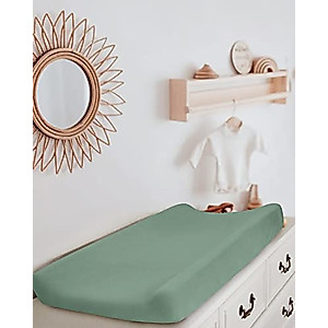 Babebay Changing Pad Cover, Ultra Soft Jersey Knit Cotton Diaper Change Table Pad Covers for Baby Girls and Boys, 2 Pack (Sage Green)