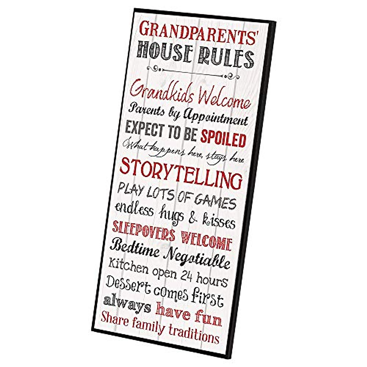 P. Graham Dunn Grandparents House Rules Decorative Wall Art Sign Plaque, 12 x 6 White Mounted Print