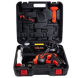 STANDTALL Electric Car Jack 5 Ton 12V Electric Car Jack Kit with Electric Impact Wrench and Tire Inflator Pump for Car Tire Change Garage Repair