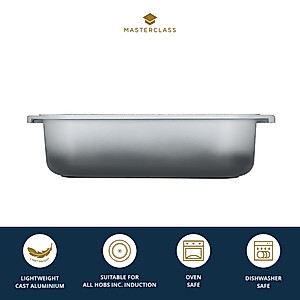 MasterClass Deep Cast Aluminium Roasting Tin, Lightweight Roasting Tray with Handles, Oven and Induction Safe, 41 x 26 cm, Grey Ombre