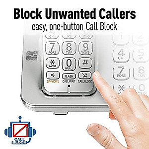 Panasonic Link2Cell Bluetooth Cordless DECT 6.0 Expandable Phone System with Answering Machine and Enhanced Noise Reduction - 4 Handsets - KX-TGE474S (Silver)