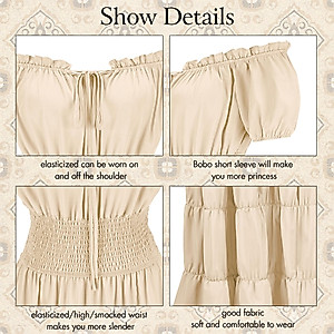 Zhitunemi Renaissance Costumes Women Medieval Chemise Dress Under Dress Peasant Irish Beige S