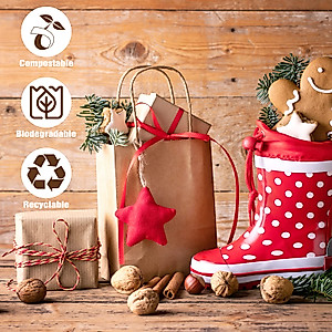 Moretoes 150pcs Brown Paper Bags, Small Paper Gift Bags with Handles, Kraft Bags, Gift Bags, Shopping Bags, Party Bags for Birthday, Wedding, Valentine's Day (5.2x3.5x8 Inches)