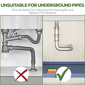 Cozycraze Under Sink Mat 𝟮𝟮𝘅𝟯𝟰 Inches, Durable Slip Resistant Silicone Under the Sink Mat with Drain Hole on Edge for Bathroom and Kitchen Cabinets, Under Sink Mats for Kitchen Waterproof (Grey)