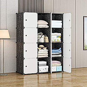 KOUSI Large Cube Storage -(12 Cubes) Organizer Shelves Clothes Dresser Closet Storage Organizer Cabinet Shelving Bookshelf Toy Organizer (42"x18"x56")