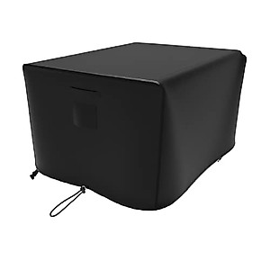 ATYARD Gas Fire Pit Cover Rectangular 46x33x23 inch - Waterproof Windproof Anti-UV Heavy Duty Patio Firepit Furniture Covers Black