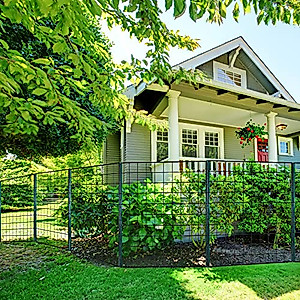 ARIFARO Fence Posts 5 Feet Sturdy Duty Metal Fence Post, Pack of 10, No Dig Garden U Post for Wire Fencing Steel Post for Yard, Outdoor Wire