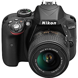 Nikon D3300 DX-format DSLR Kit w/ 18-55mm DX VR II & 55-200mm DX VR II Zoom Lenses and Case (Black)