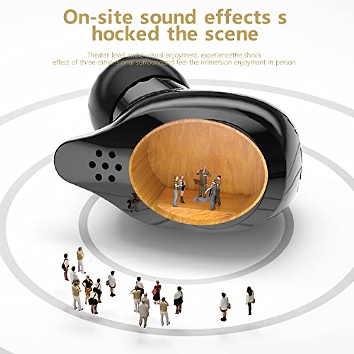 Wireless Bluetooth LED Display Electroplated Earphones,9D HiFi Stereo Sound with Mic,with Charging Case, Binaural Call,Noise Reduction Technology, IPX7 Waterproof, for Sports, for iOS Android (Black)