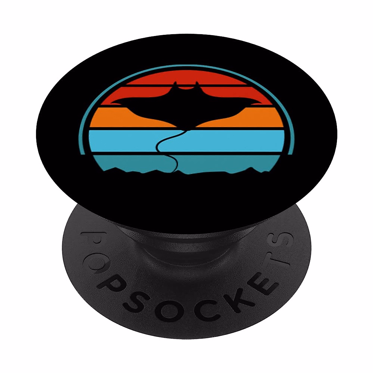 Aquarist Ocean Animal Lover Stingray Retro Manta Ray PopSockets Swappable PopGrip
