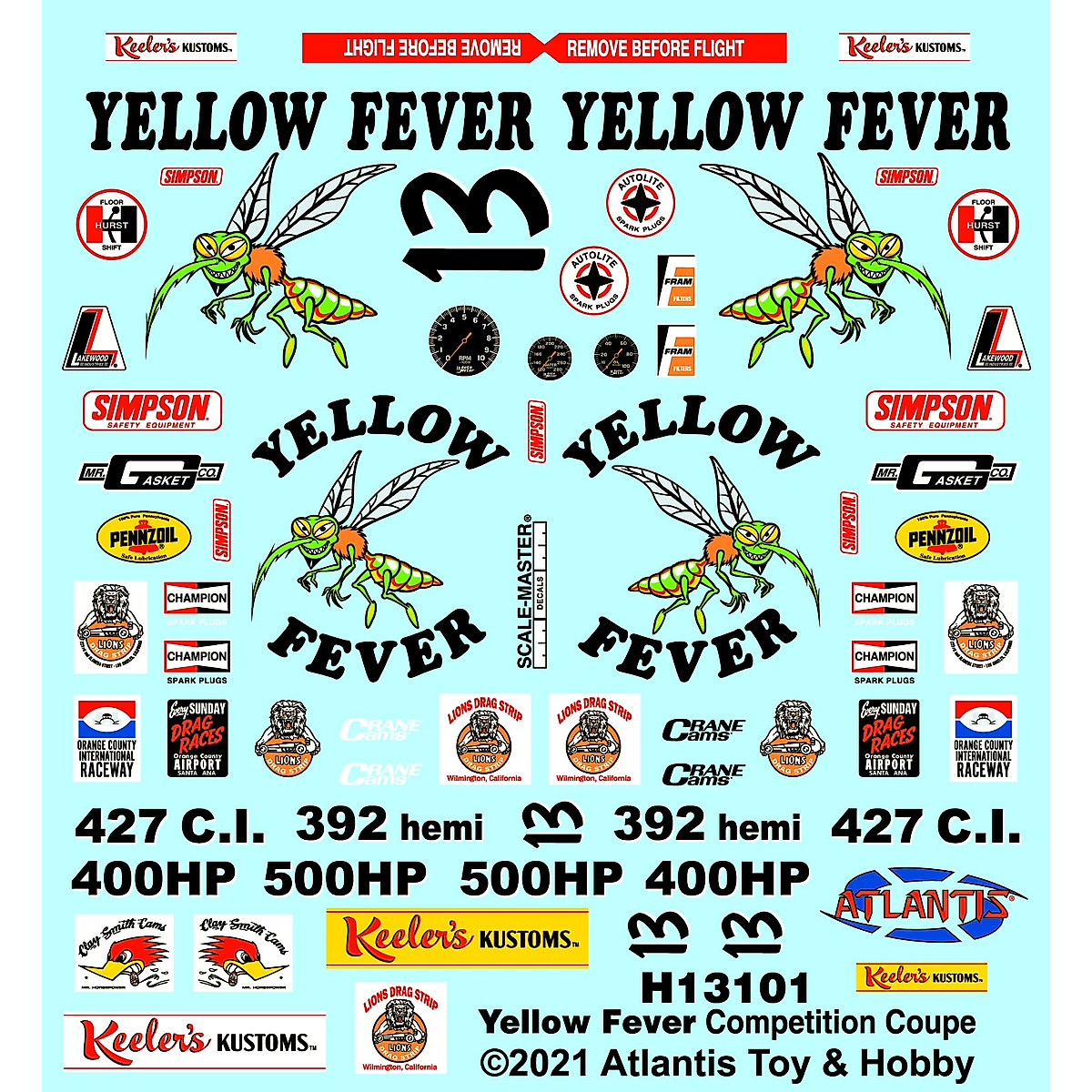 ATLANTIS TOY & HOBBY Plastic Model KIT Coupe KEEL, Molded Color