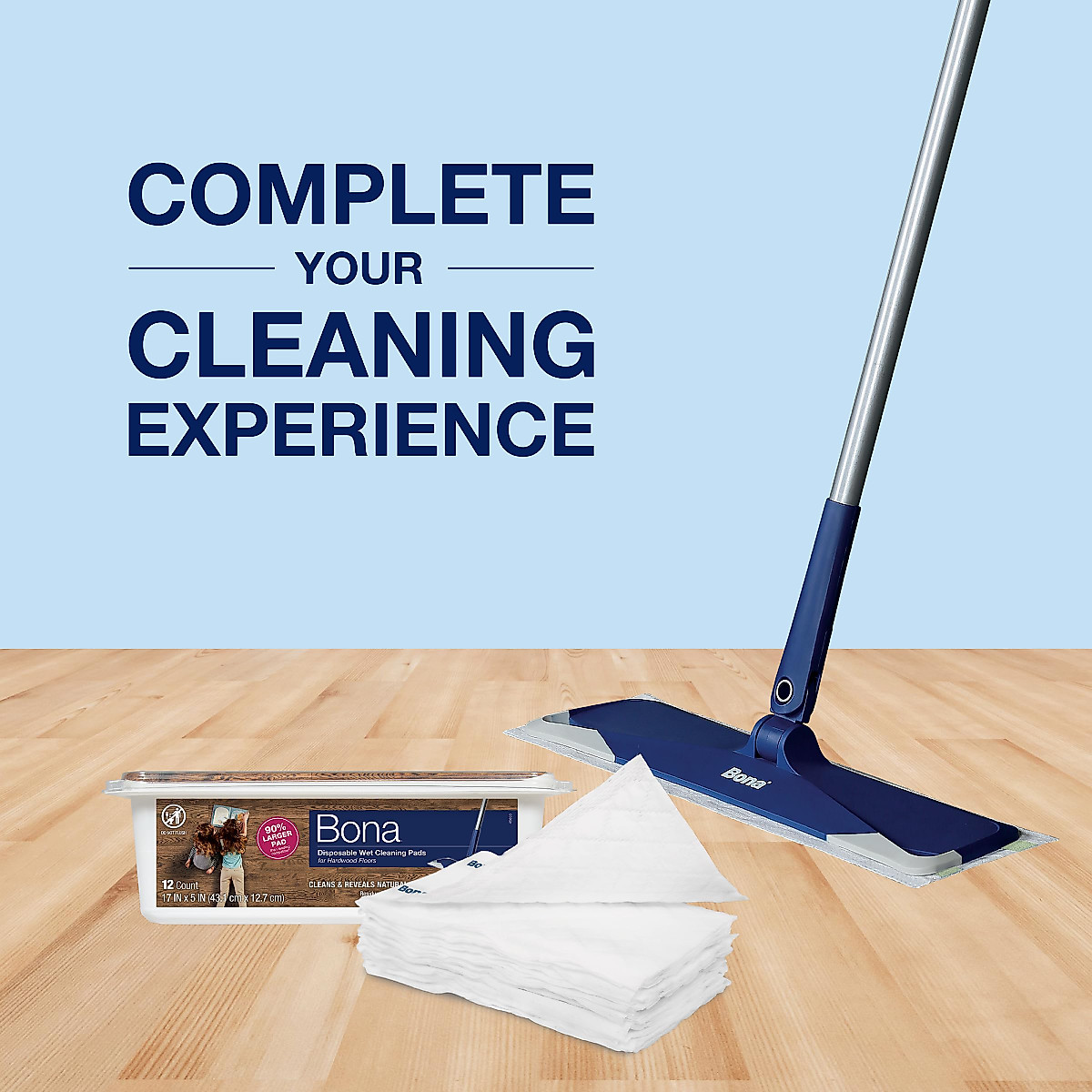 Bona Hardwood Floor Disposable Wet Cleaning Pads, 12ct