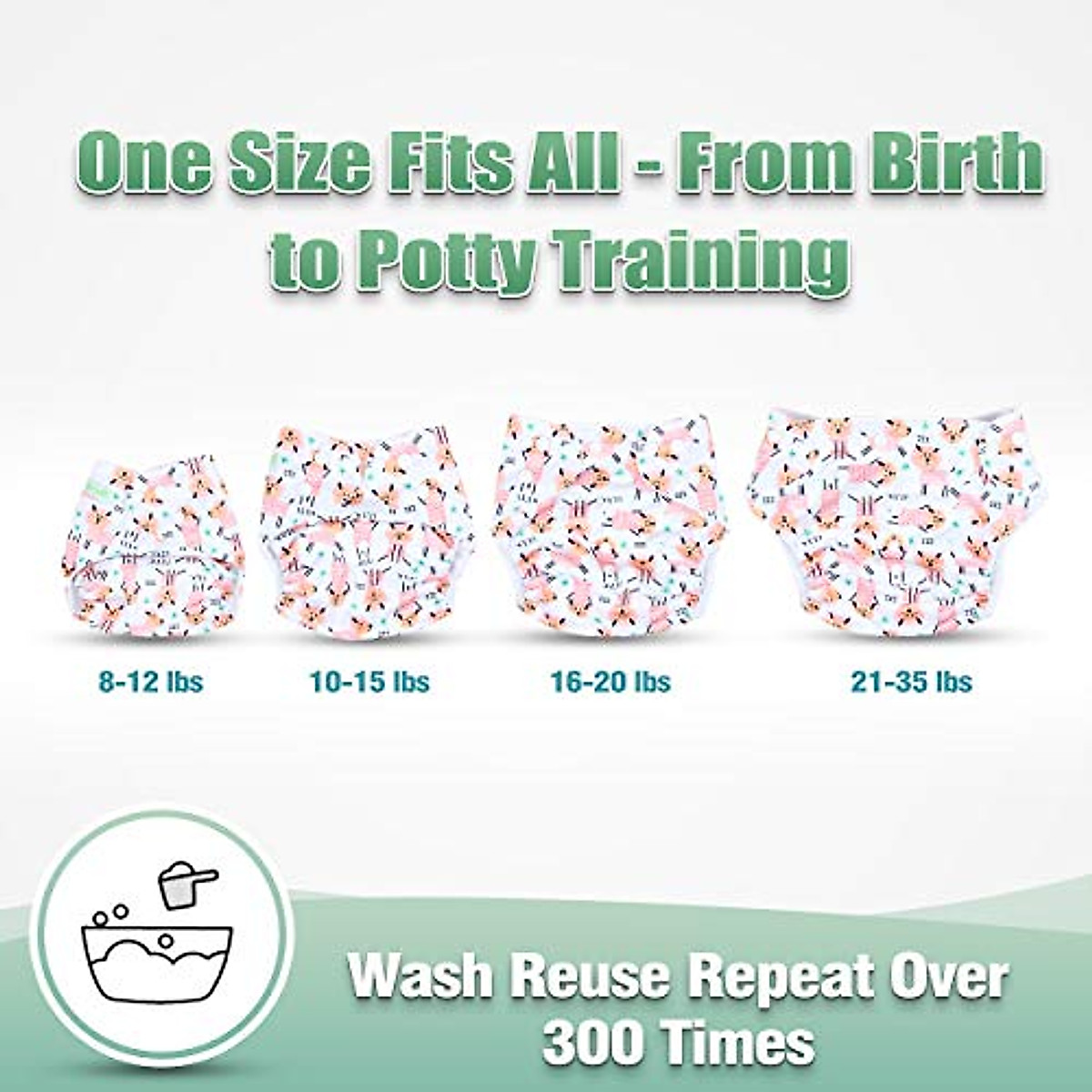 wegreeco Washable Reusable Baby Cloth Pocket Diapers 6 Pack + 6 Bamboo Inserts (with 1 Wet Bag, Flower)