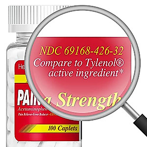 HealthA2Z® Extra Strength | Pain Relief | 100 Caplets | Acetaminophen 500mg | Contains No Aspirin | Fever Reducer | Pain Reliever