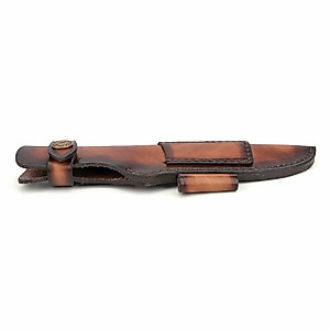 Tourbon Leather Fixed Blade Knife Sheath with Fire Starter Slot for Outdoor Hunting Bushcraft Camping