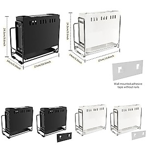 ZHENZQ Integrated Kitchen Utensils Holder No Drilling Hanging Knives and Chopsticks Storage Rack Modern Iron Storage Solution