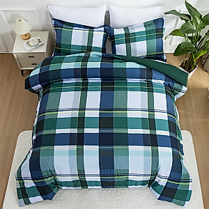 Holawakaka Boys Twin Size Camouflage Comforter Set, Kids Teens Camo Quilted Bedding Sets Army Bedspread (Blue, Twin)…