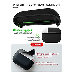 Liquid Silicone Case for AirPods Pro 2(2023/2022), Triple Layer Hybrid Protective Hard Case Shockproof Cover Compatible with AirPods Pro 2nd Generation(Black)