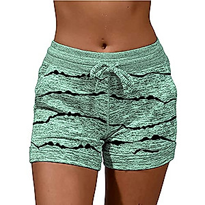 Bravetoshop Women's Athletic Shorts Summer Workout Running Gym Shorts Casual Comfy Lounge Shorts (Green,M)