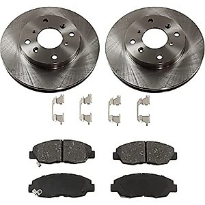 QBWQNTX Disc Brake Rotor and Pad Kit Fits Front 2.3L Engine (Cast Iron)