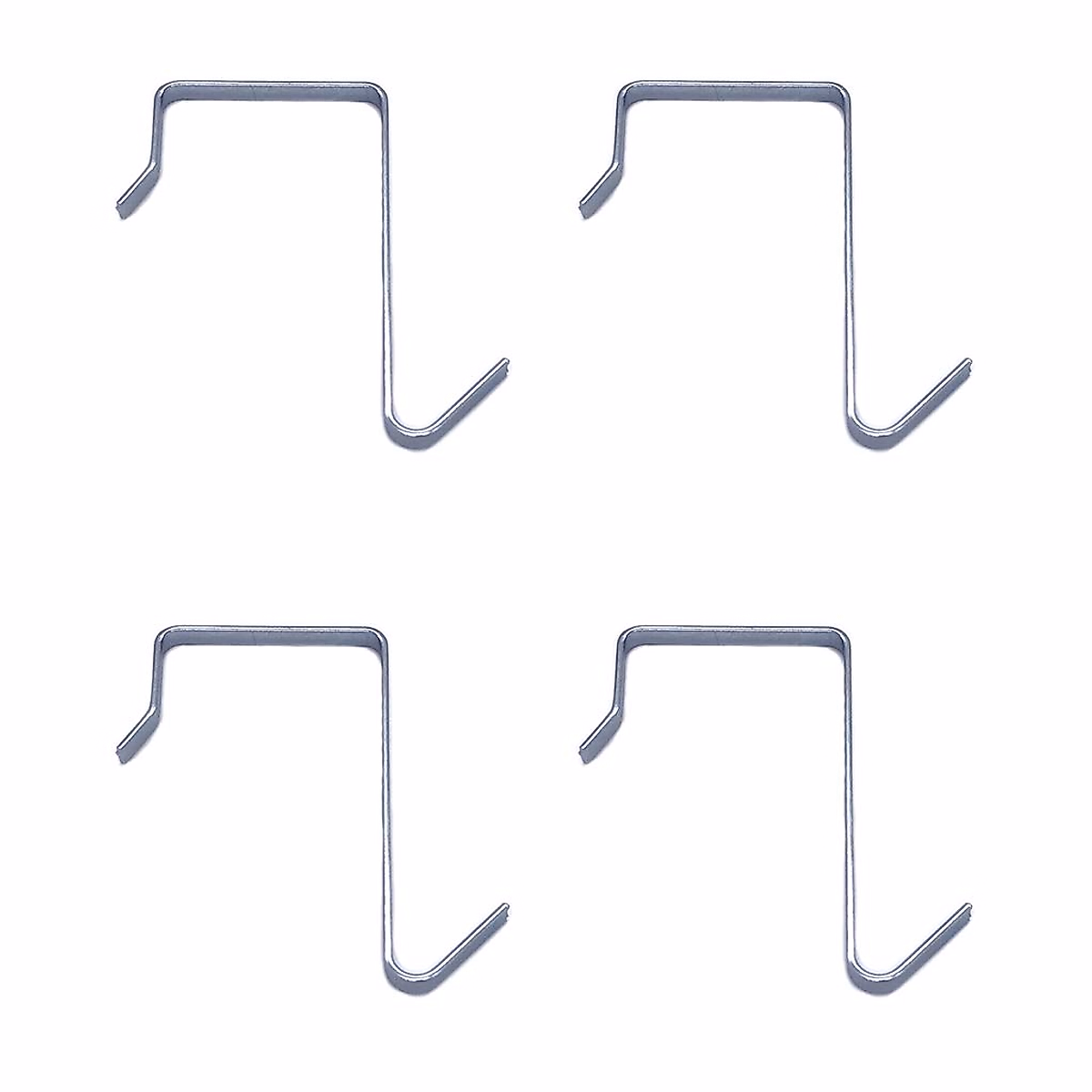HanLingGG Over the Door Hanger Hook 4 Pack Silver Pocket Chart Hanging Hooks Metal Space Saving Organizer for Coat Towel Bag Robe Clothes