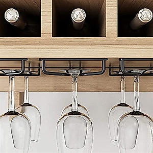 Wine Glass Shelf, Upside-down Home Goblet Iron Art Shelf, Wine Glass Hanging Storage Rack (Color : Black 4 Sets)