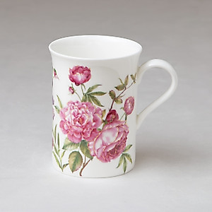 Grace Teaware Bone China Coffee Tea Mugs 9-Ounce, Assorted Set of 4 (Beautiful Garden)