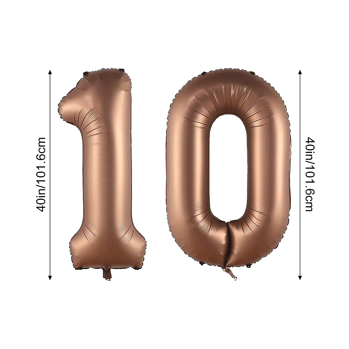 YFHVJTKO 40 Inch Number 10 Foil Balloons 10th Celebration Decorations for Happy 10th Birthday Party Wedding Bridal Shower Engagement Photo Shoot Anniversary Decoration, Number 10 Chocolates Balloon