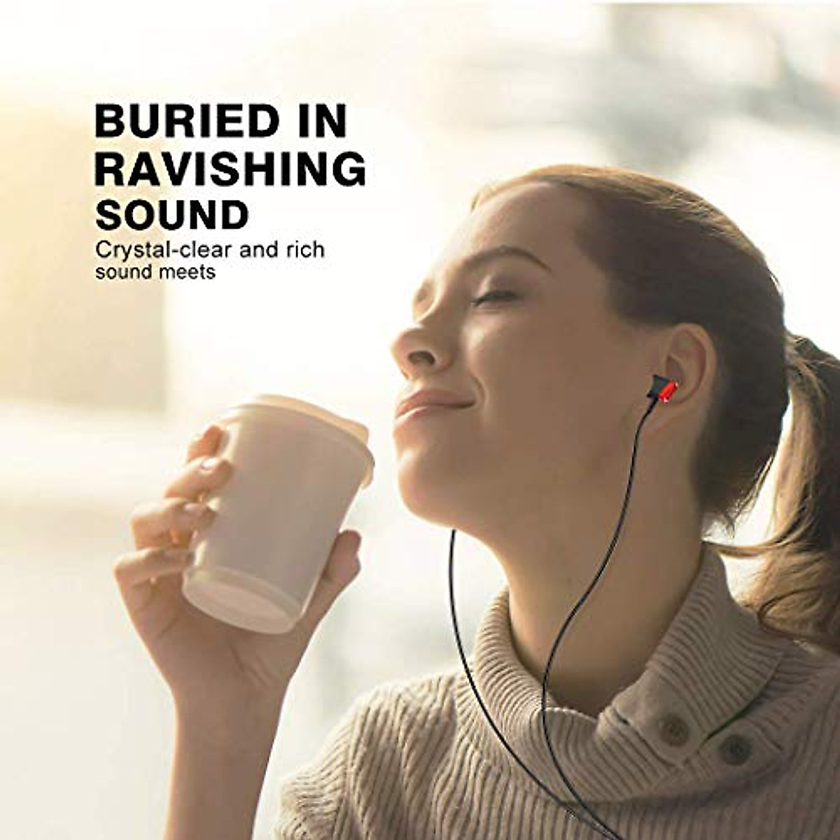 4 Pack Earbuds Headphones with Microphone & Remote, CBGGQ Noise Isolating Earphones in-Ear Headphones with Pure Sound and Powerful Bass, for iOS and Android Smartphones, iPod, iPad, Laptops,Gaming,etc