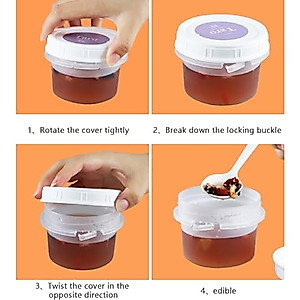 8Pack 13.6oz/400ml Plastic Containers with Twist Top Lids, Airtight Reusable Containers for Leftover Food and Soup, Frozen and Microwave Safe (Mixed Color)