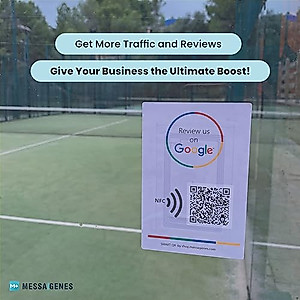 MESSAGENES | Review Us on Google QR Code Stickers | Reusable Smart QR Code and NFC | 1 Round Unit | Easy Reviews | Modify Link Whenever You Want | Google Decal for Business | Premium Materials