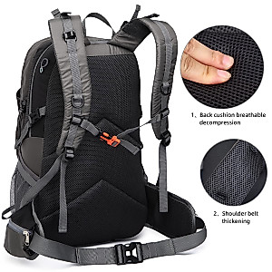 SPEEDPARK Hiking Backpack 40L Waterproof Hiking Daypack with Rain Cover, Outdoor Trekking Travel Backpacks for Men Women