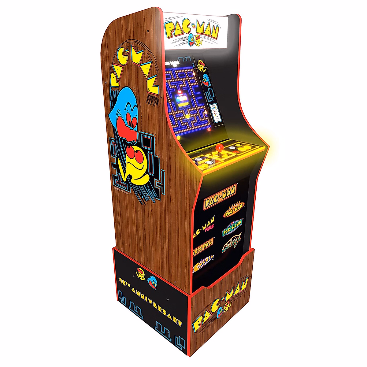Arcade 1Up Arcade1Up Pac-Man 40th Anniversary Special Edition Arcade Game Machine with Marquee Riser and Stool - Electronic Games 815221021419