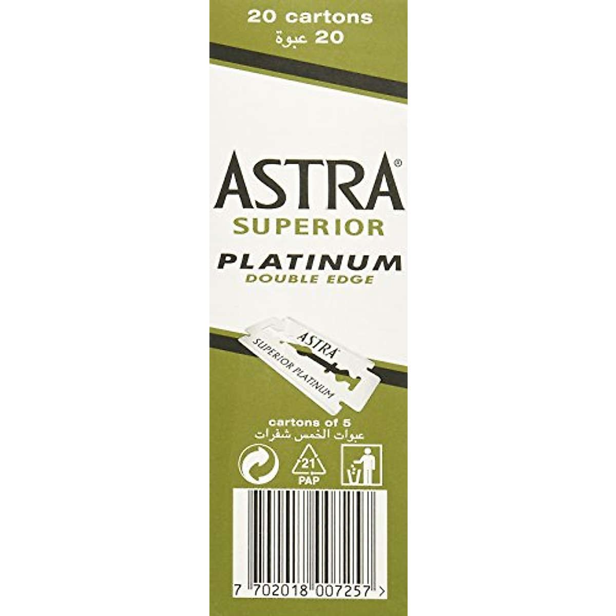 Astra Platinum Double Edge Safety Razor Blades ,100 Count (Pack of 1)