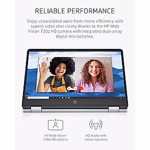 HP Chromebook 360 14a 2-in-1 Laptop, Intel Celeron Processor, 4 GB RAM, 32 GB eMMC, 14” HD (1366 x 768) Chrome OS, Webcam & Dual Mics, Work & Play with Long Battery Life (14a-ca0060nr, 2021)