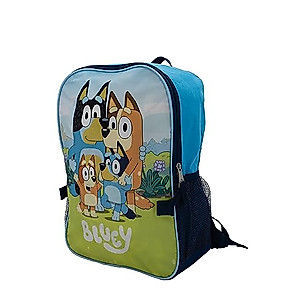 BLUEY 2 Piece Backpack Set, Pre-school Girls & Boys 16" Travel Bag, Blue