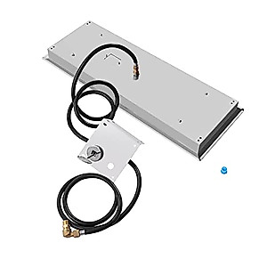 Square Drop-in Fire Pit Pan 31.5 * 12inch Outdoor Gas Fire Pit with Natural Gas Kit and Control Panel Stainless Steel Propane Fire Pit for Indoor Outdoor Picnics