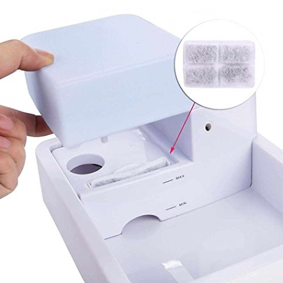 TOPCHANCES 4 Pcs Activated Carbon Filter Replace for Pet Dog Water Fountain (ctivated Carbon Filter)