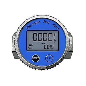 Flow Meter Aluminum Alloy High Precision Electronic Digital LCD Fuel Gauge Methanol Oil Flow Meter DN20MM Blue Circular Flowmeter High Stability and Convenient Operation