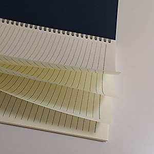 YUREE Spiral Notebook/Spiral Journal Lined, B5 Hard Kraft Cover Wire Bound Notebook Ruled, 70 Sheets (140 Pages), 10.5" x 7.3", Blue