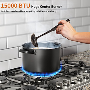 30 Inch Gas Cooktop with 6 Metal Knob, Dalxo 5 Italy Defendi Burner Gas Stovetop, Food-grade Stainless Steel Built-In Gas Hob, NG/LPG Convertible Gas Range Top for Kitchen, Thermocouple Protection