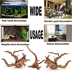 Tfwadmx Aquarium Driftwood, Spider Wood Sinkable Driftwood for Fish Tank Decorations Natural Branches for Reptile