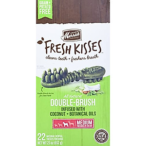 Merrick Fresh Kisses Medium Oral Care Dental Dog Treats for Dogs 25-50 Lbs