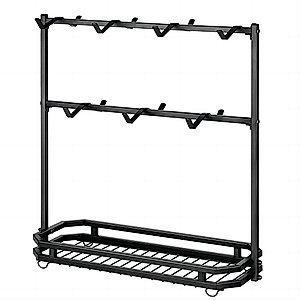 YEFDG Coffee Mug Holder with Movable Hooks, 14 Capacity Coffee Cup Holder for Organizer Countertop, Metal Mug Tree Holder Rack with Storage Base, Home Storage Mug (Black)