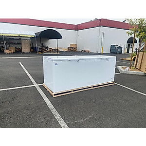 Commercial Freezer Chest freezer 35 cuft, 90 inches Long, ice cream freezer large capacity, NSF certified, White Solid 2 door w Storage Baskets BD-1050