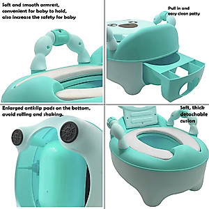 HTTMT- Bear Grean Kids Baby Potty Training Seat Toddler Portable Lovely Toilet Seat Stool Chair [P/N: ET-BABY003-GREEN]